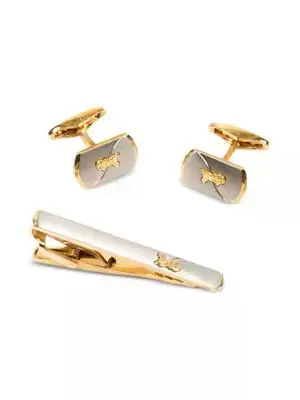 Celine 1990s Embossed Cufflinks Set - Gold