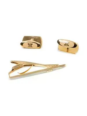 Celine 1990s Embossed Cufflinks Set