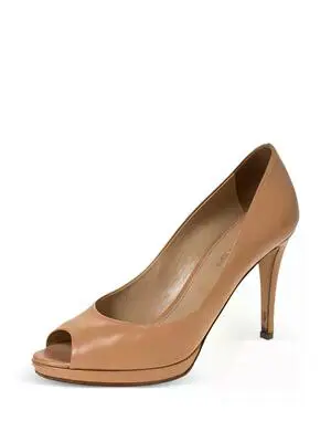 SERGIO ROSSI 95mm Peep-toe Leather Pumps