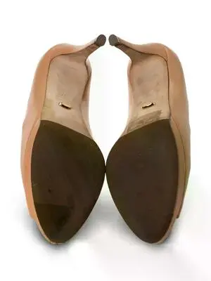 SERGIO ROSSI 95mm Peep-toe Leather Pumps