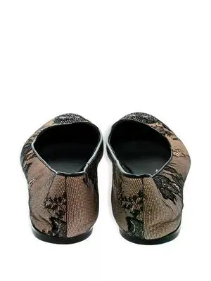 GIUSEPPE ZANOTTI Lace Ballet Flats - Brown