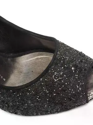 GIUSEPPE ZANOTTI 100mm Glitter Peep-toe Pumps