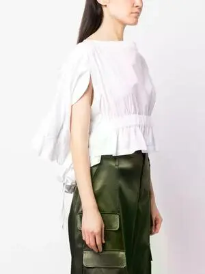 Comme Des Garçons 2010s Draped Ruffled Blouse