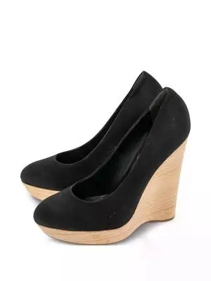 Saint Laurent 140mm Suede Platform Wedge Pumps
