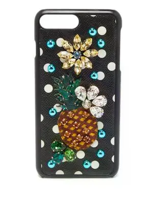 Dolce & Gabbana Crystal Pineapple Iphone 7 Phone Cover - Black