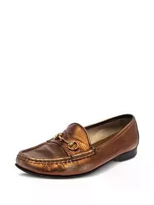 Gucci Metallic Almond Toe Loafers