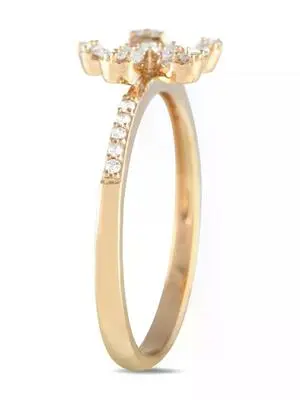 LB EXCLUSIVE 14kt Yellow Diamond Flower Ring