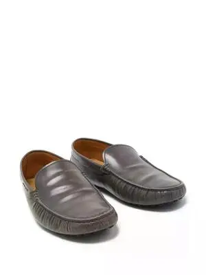 TOD'S Pebble-leather Detail Loafers - Brown