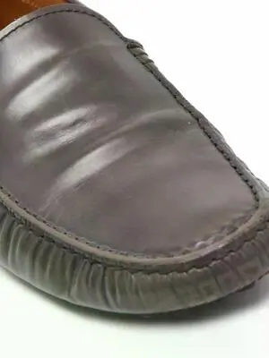 TOD'S Pebble-leather Detail Loafers - Brown