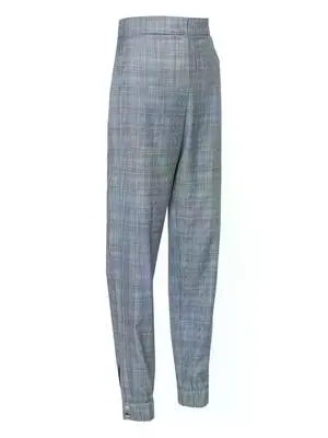 Tibi Plaid Banded-cuff Trousers