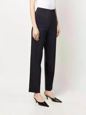 Giorgio Armani 1990s Slim-cut Wool-blend Trousers - Blue