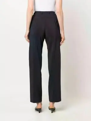 Giorgio Armani 1990s Slim-cut Wool-blend Trousers - Blue