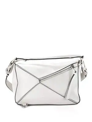 Loewe Puzzle Leather Small Satchel - White