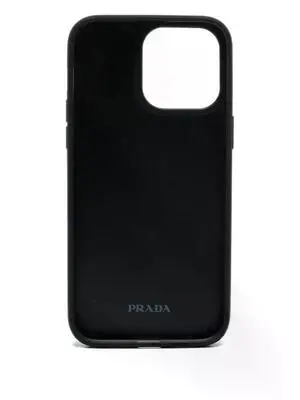 Prada 2024 Crystal-embellished Iphone 14 Pro Case - Black