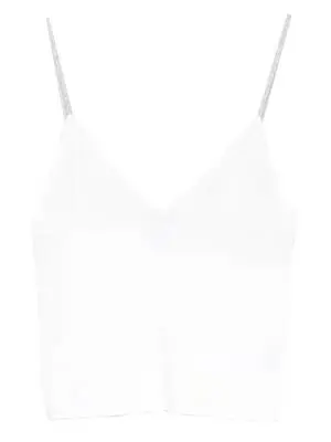 Versace Silver-straps Top - White