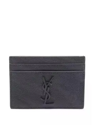 Saint Laurent 2020s Cassandra Logo Card Case - Black