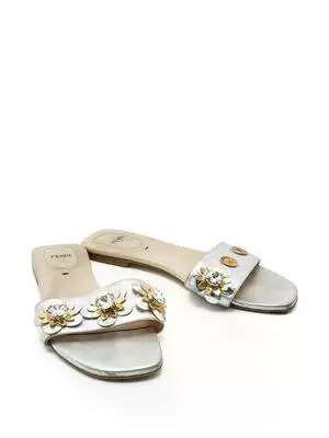 Fendi Floral-appliqué Sandals