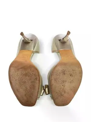 Fendi 100mm Peep-toe Bow-detail Pumps