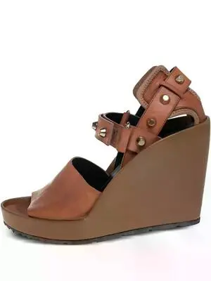 Balenciaga 110mm Leather Sandals - Brown