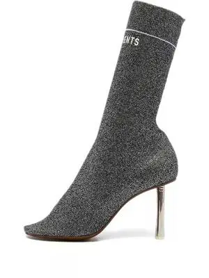 Vetements 90mm Metallic Sock Boots - Black