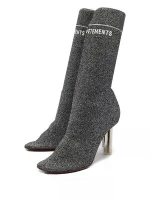 Vetements 90mm Metallic Sock Boots - Black