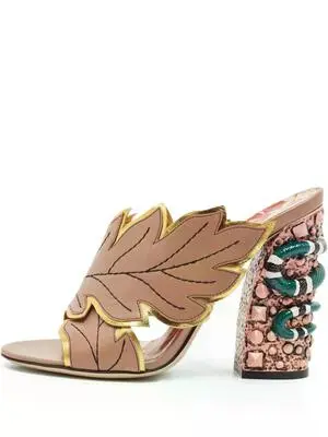 Gucci 105mm Leather Heeled Mules