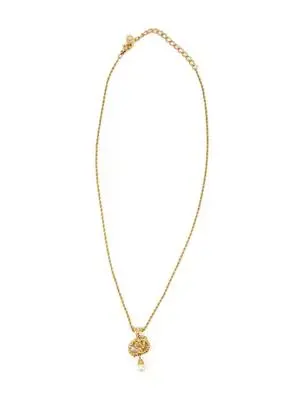 Dior 1990s Cd Knot-pendant Necklace - Gold