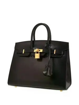 Hermès 2025 Birkin 25 Leather Tote Bag - Black