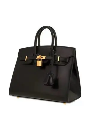 Hermès 2025 Birkin 25 Leather Tote Bag - Black