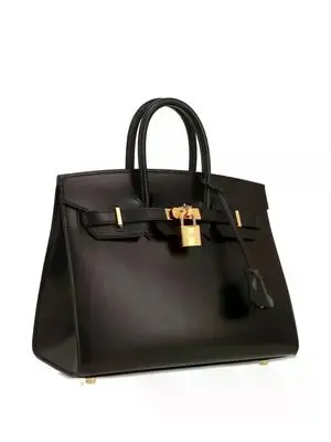 Hermès 2025 Birkin 25 Leather Tote Bag - Black