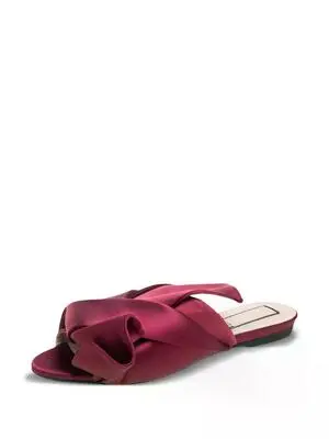 N°21 Twisted Satin Flat Sandals