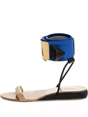 Chloé Buckle-detail Leather Sandals - Blue