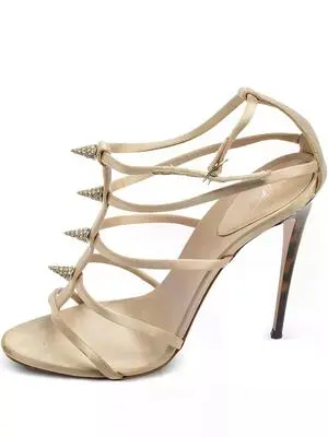GIANVITO ROSSI 115mm Strappy Studded Sandals - Neutrals