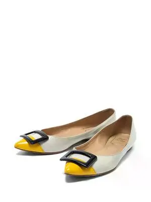 ROGER VIVIER Trompette Buckle-embellished Ballet Flats