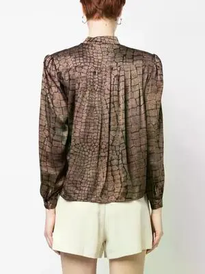 Valentino Garavani 1980s Geometric-print Silk Blouse