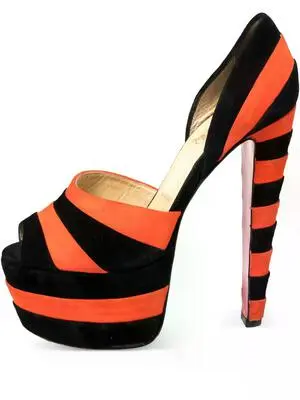 CHRISTIAN LOUBOUTIN 150mm Striped Sandals - Black