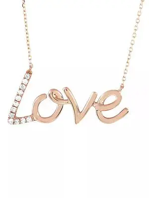 LB EXCLUSIVE 14k Rose Gold Diamond Necklace - Pink