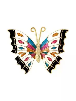 SUSAN CAPLAN 1980s Butterfly Brooch - White