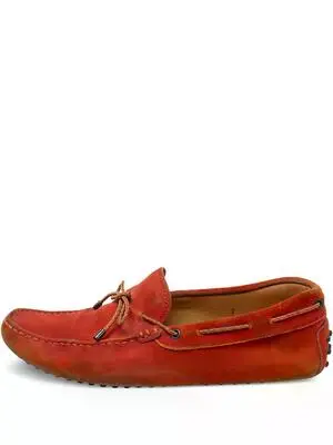 TOD'S Suede Moccasin Loafers - Orange