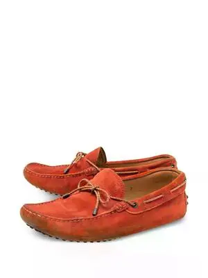 TOD'S Suede Moccasin Loafers - Orange