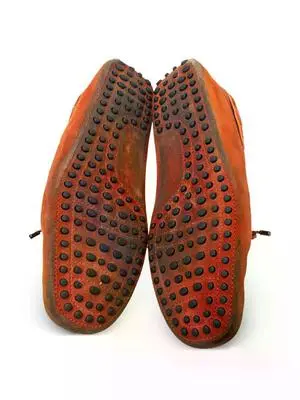 TOD'S Suede Moccasin Loafers - Orange