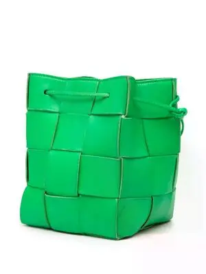 Bottega Veneta Small Nappa Maxi Intrecciato Cassette Bucket Bag - Green