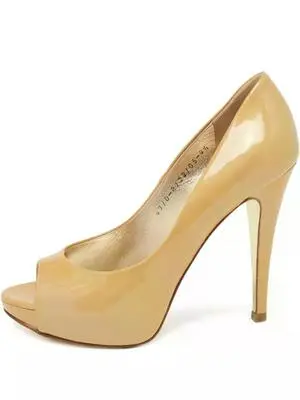 GINA 115mm Leather Peep Toe Pumps