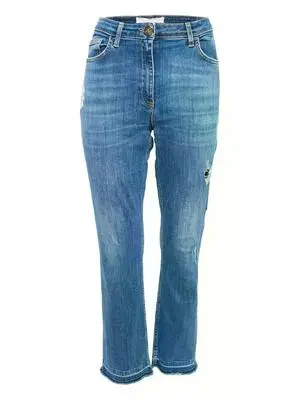 Elisabetta Franchi Distressed Frayed Hem Jeans