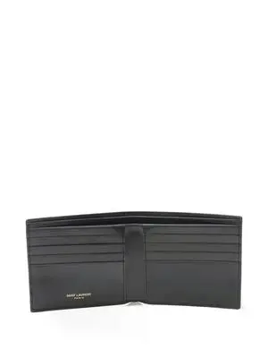 Saint Laurent Cassandre Bi-fold Leather Wallet - Black