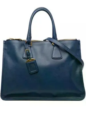 Prada Saffiano Double Zip Open Convertible Tote Satchel