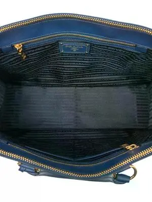 Prada Saffiano Double Zip Open Convertible Tote Satchel
