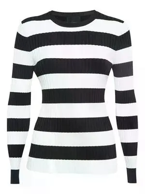 Cynthia Rowley Ribbed Stripe Sweater - Black