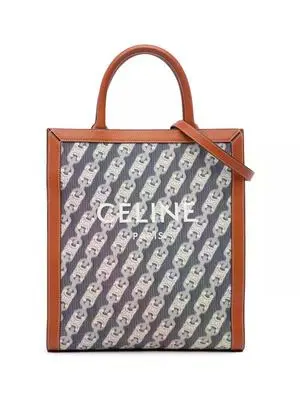 Celine Canvas Triomphe Maillon Vertical Cabas Satchel - Blue