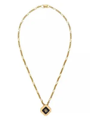 Dior 1990s Cd Logo Pendant Necklace - Gold
